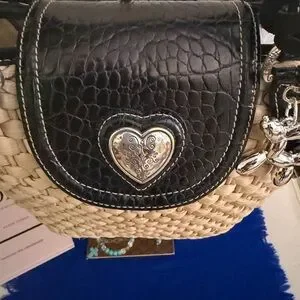 Brighton | Bags | Vintage Black And Tan Brighton Brand Woven Shoulder ...